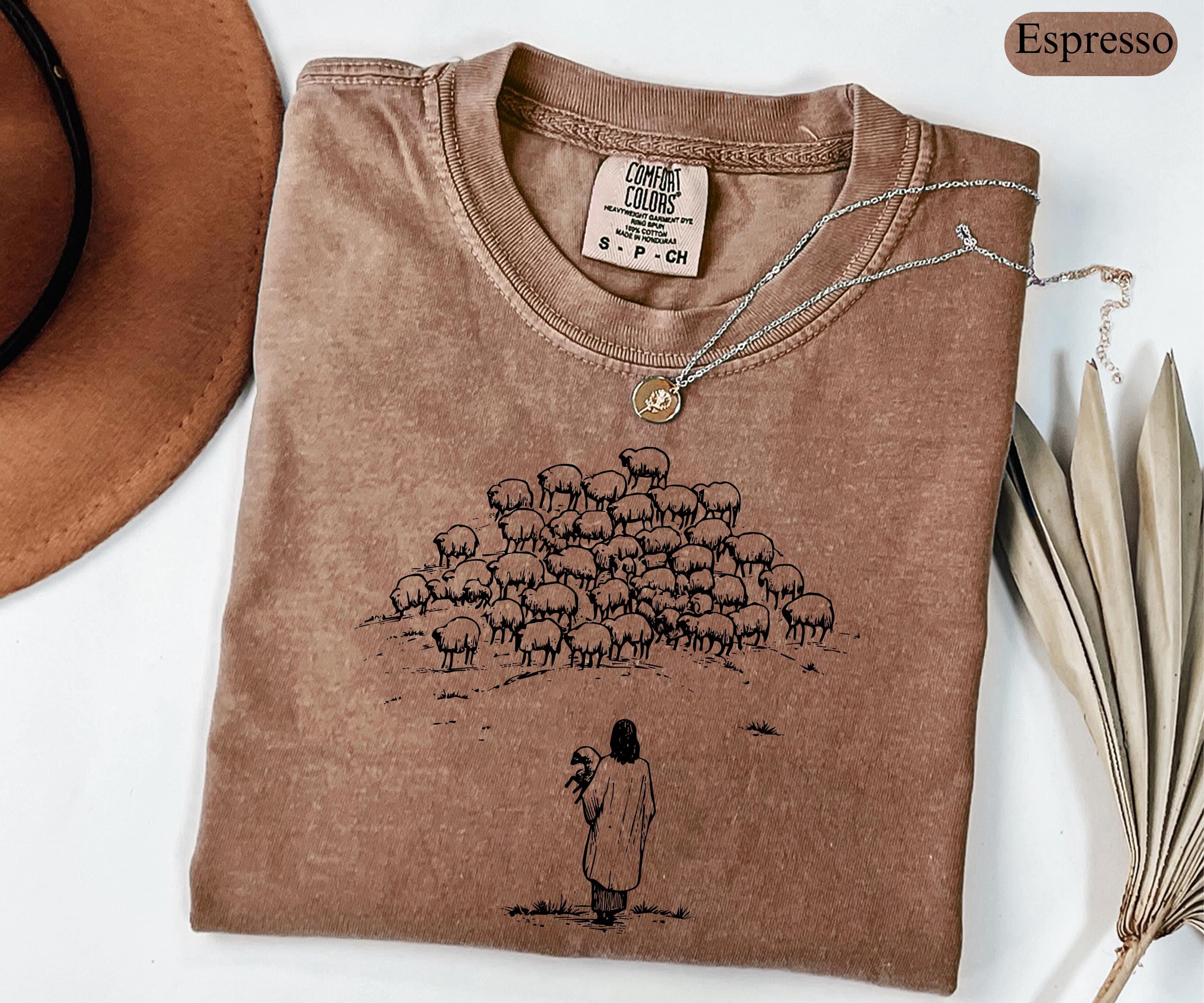 CLOTEX Christian Good Shepherd Shirt, Jesus and Sheep Tee, Bible Verse ...