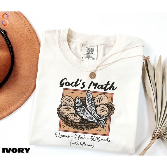 CLOTEX Christian Math Tee, Loaves and Fishes Shirt, Religious TShirt ...