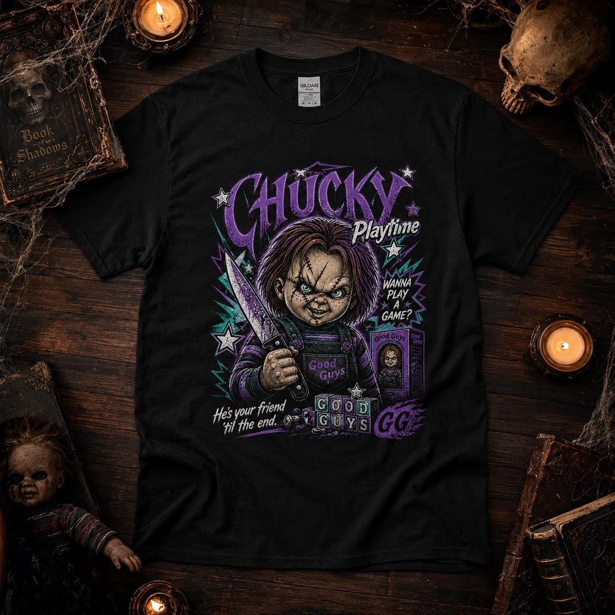 CLOTEX Chucky Playtime Graphic Tee | Retro Horror Movie Slasher Shirt ...
