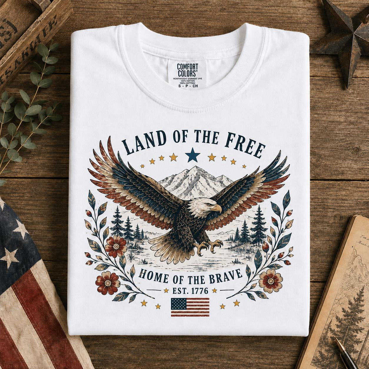CLOTEX Comfort Color 4th of July 250th Year Shirts, Patriotic Eagle ...