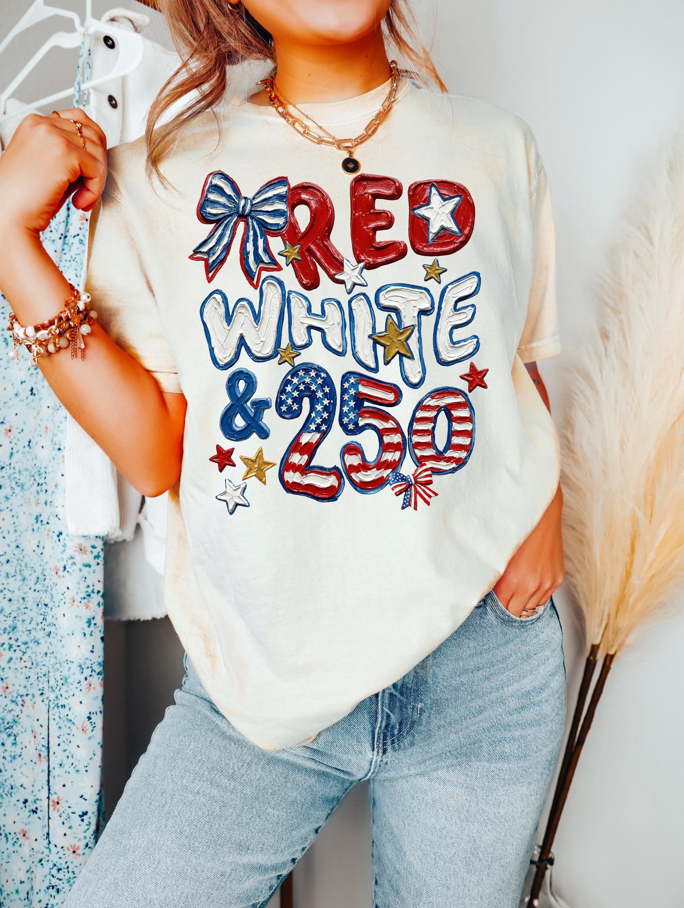 CLOTEX Comfort Colors 250th Anniversary Shirt, Red White and 250 Tee ...