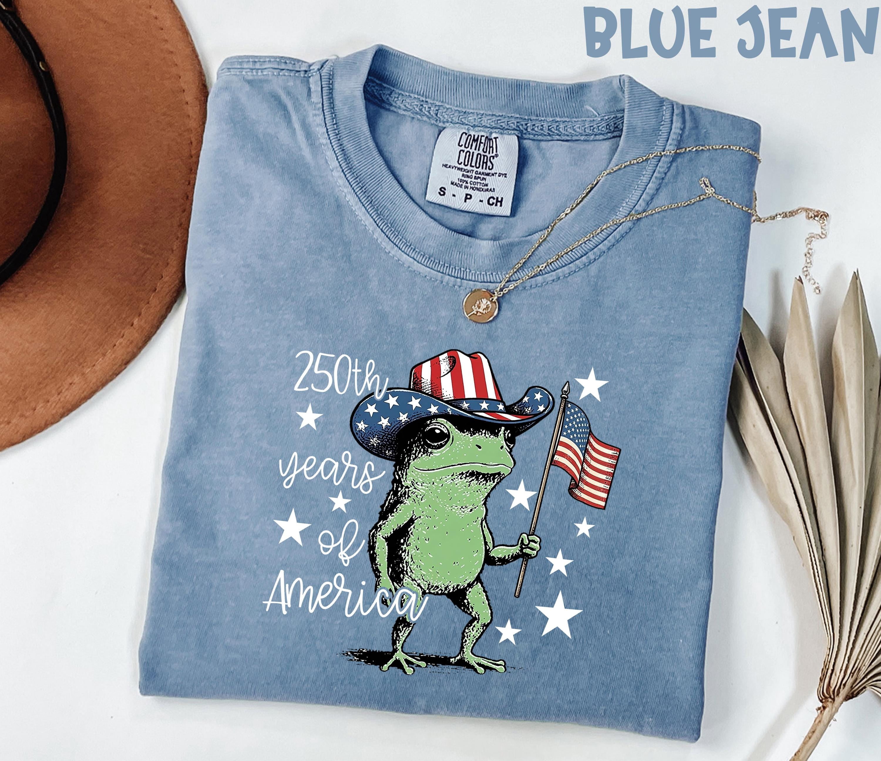 CLOTEX Comfort Colors® 250th Years Of America Shirt, Patriotic Frog Tee ...