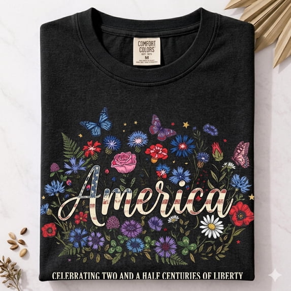 CLOTEX Comfort Colors® America Floral 250th Shirt - Wildflower 1776 ...