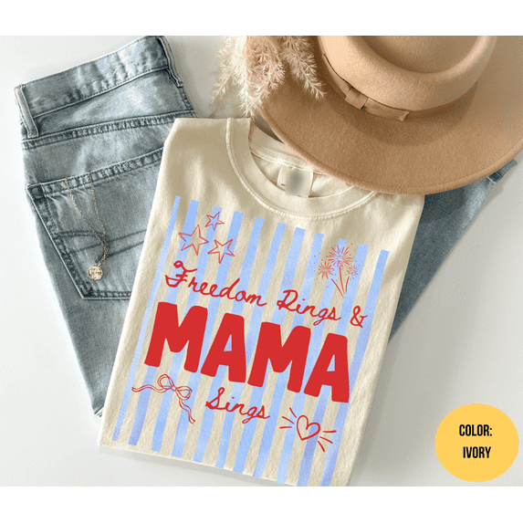 CLOTEX Comfort Colors® American Mama Shirt, Mama 4th of July Shirt, Mom ...