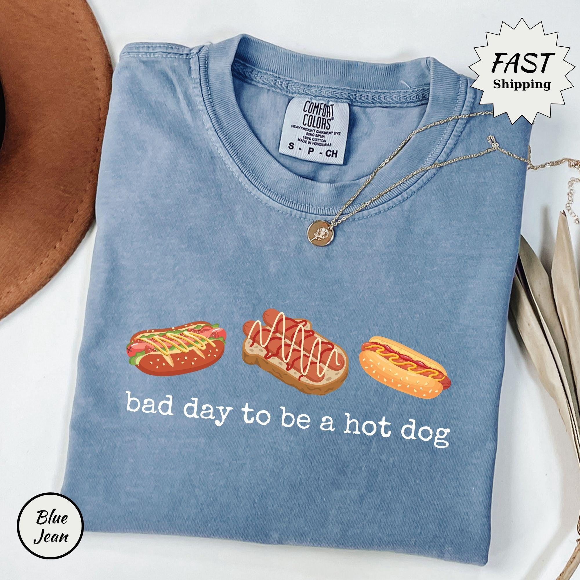 CLOTEX Comfort Colors® Bad Day To Be A Hot Dog T-Shirt - Funny Hot Dog ...