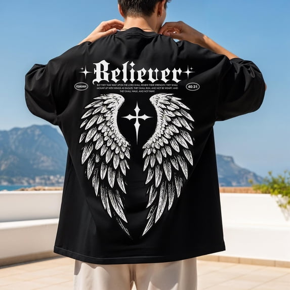 CLOTEX Comfort Colors® Believer Isaiah 40:31 Shirt, Angel Wings ...