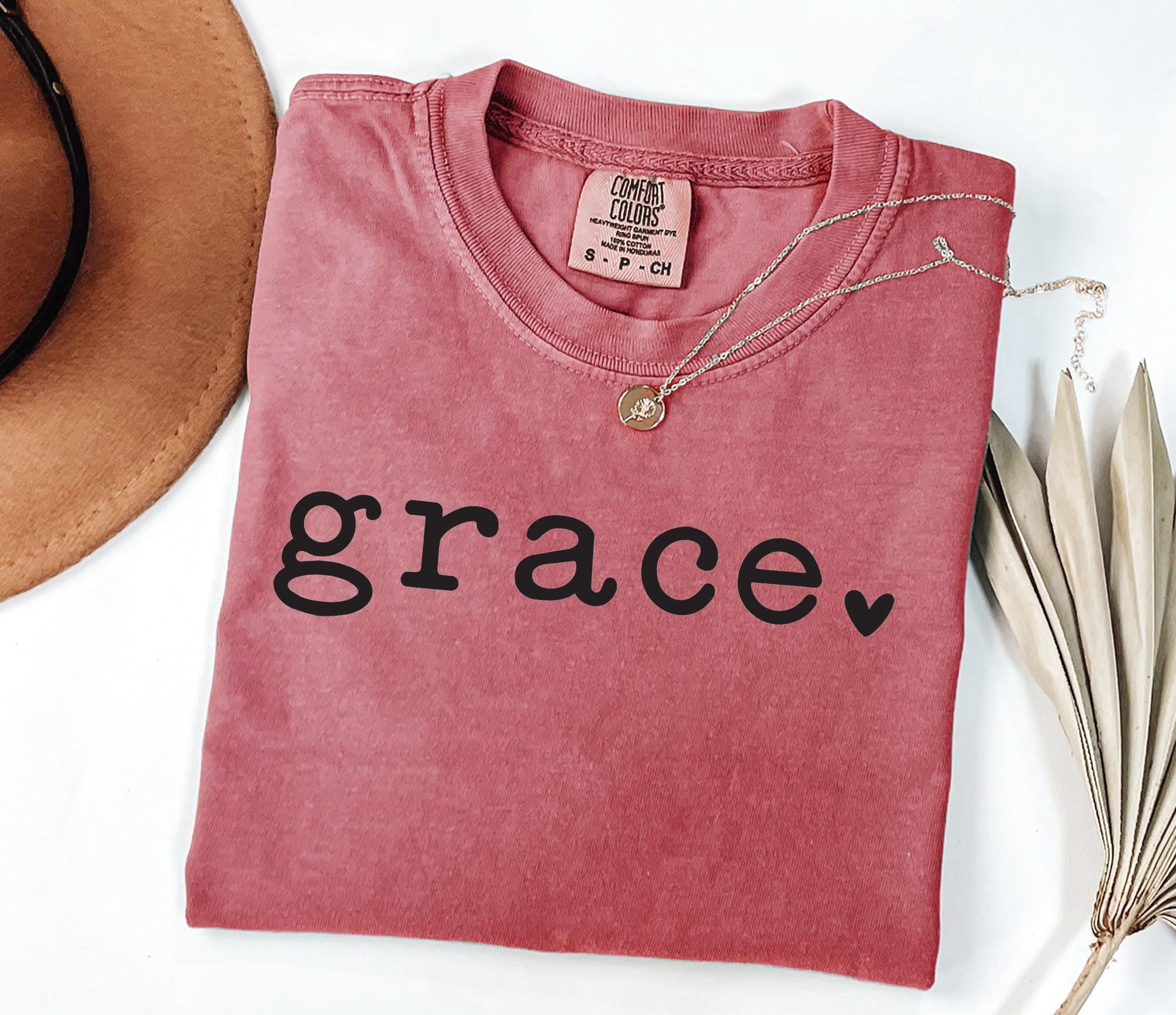 CLOTEX Comfort Colors® Cute Religious Shirt, Jesus Shirt, Grace Heart T ...