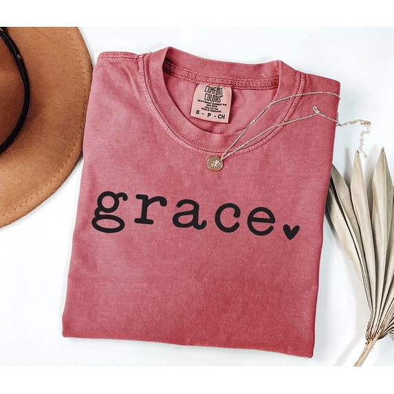 CLOTEX Comfort Colors® Cute Religious Shirt, Jesus Shirt, Grace Heart T ...