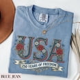 CLOTEX Comfort Colors Floral USA 250 Years Anniversary Shirt, Western ...