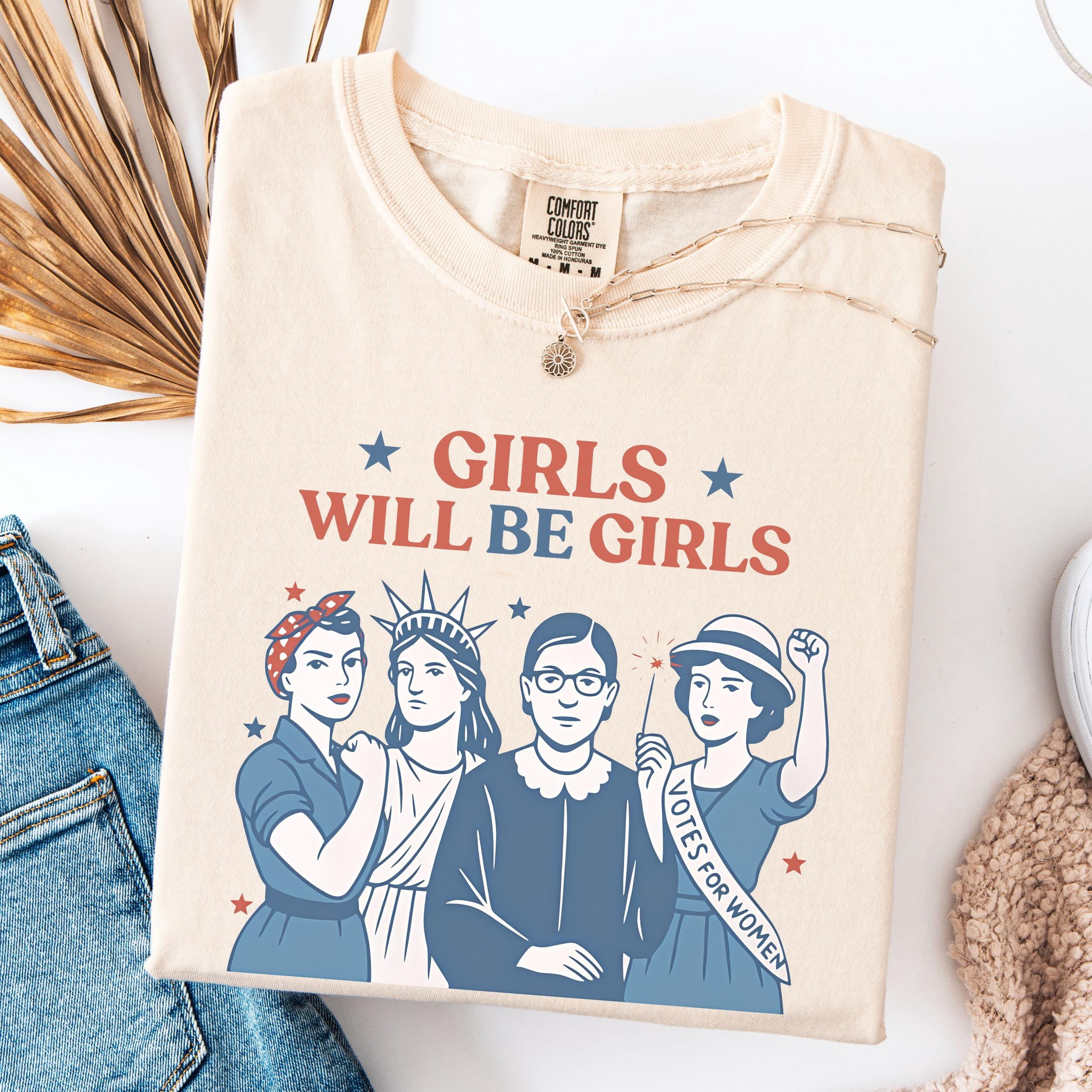 CLOTEX Comfort Colors Shirt Patriotic Feminist Tee Strong American ...