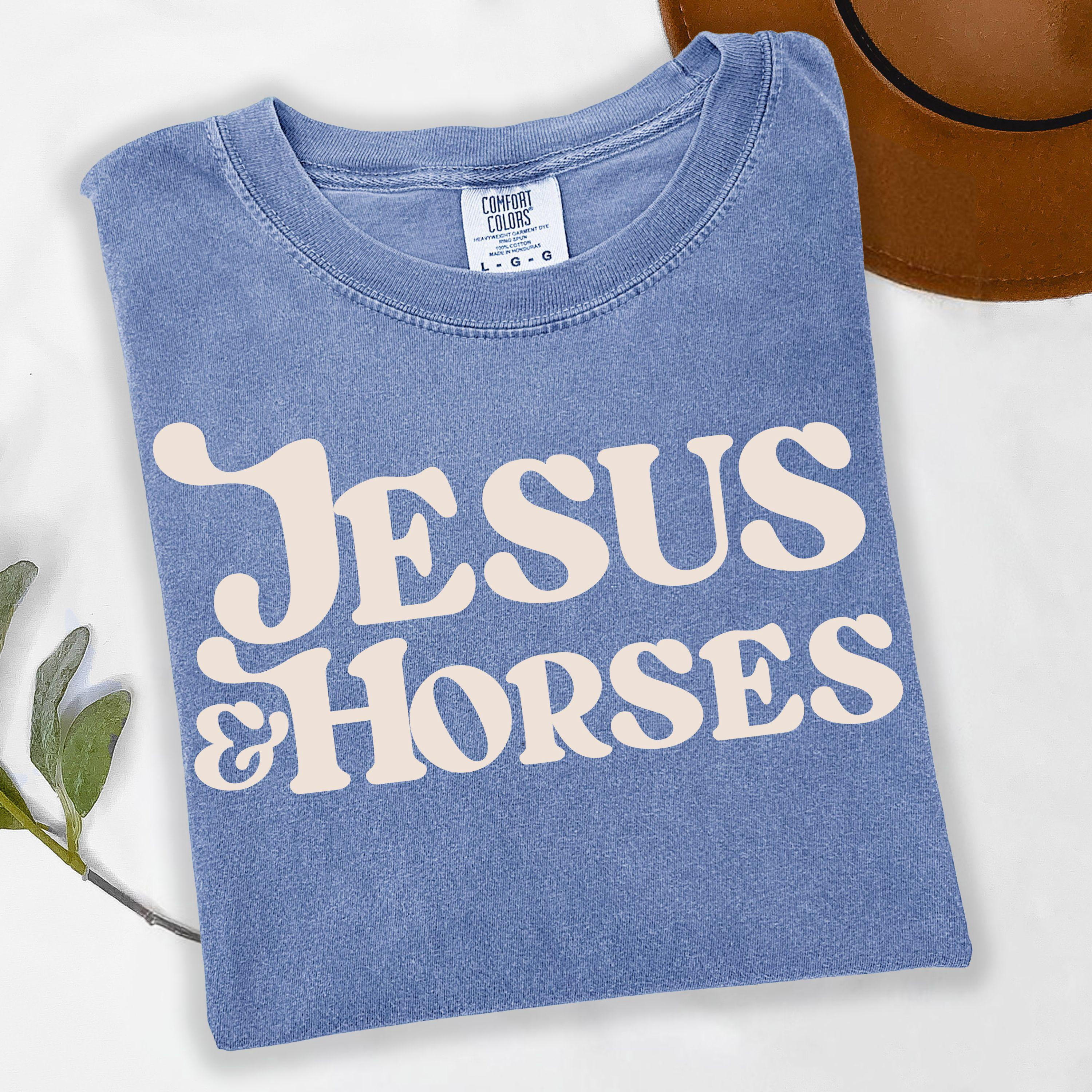 CLOTEX Comfort Colors Jesus and Horses Shirt Christian Equestrian Tee ...