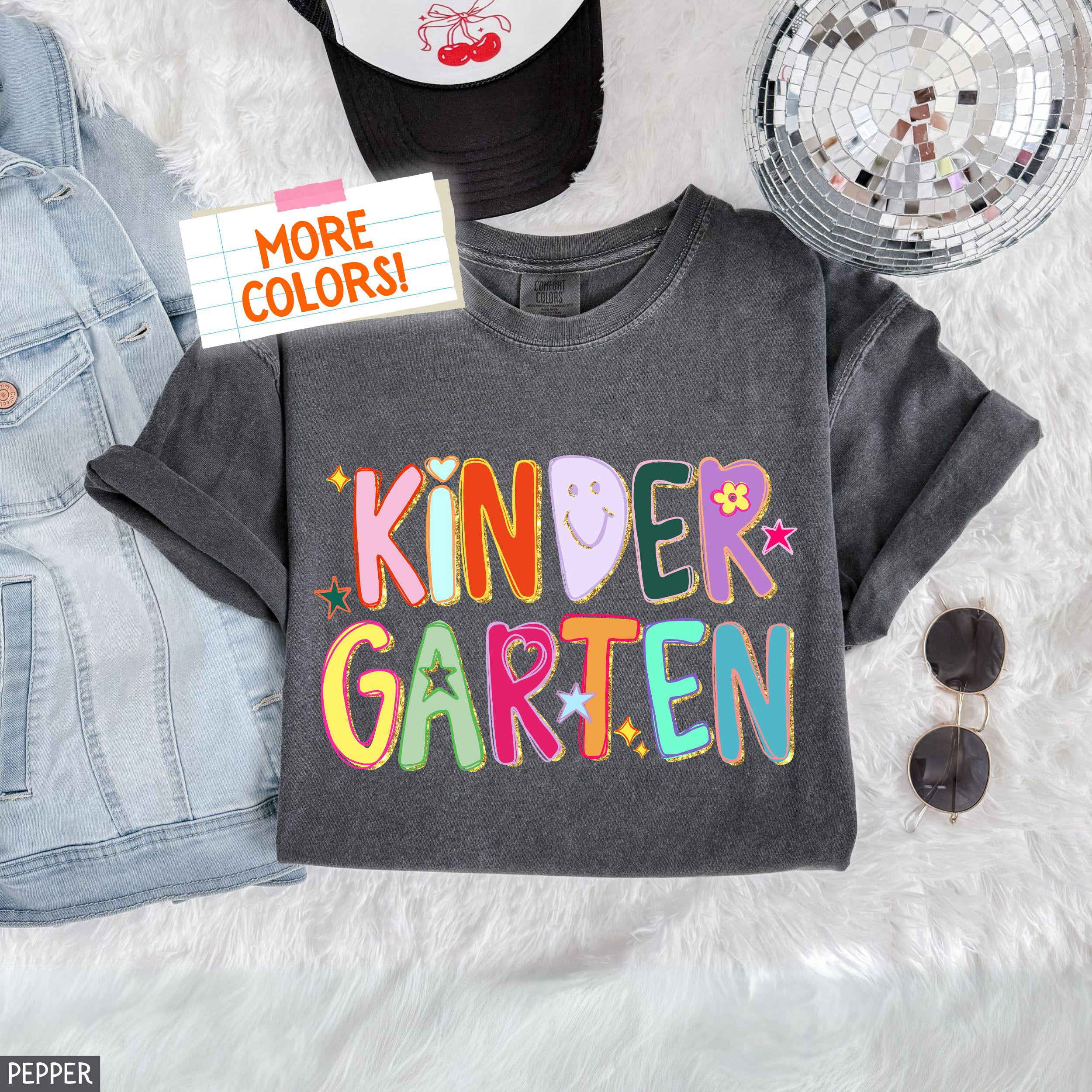 CLOTEX Comfort Colors® Kindergarten Teacher Shirt Shabby Chic Hand ...