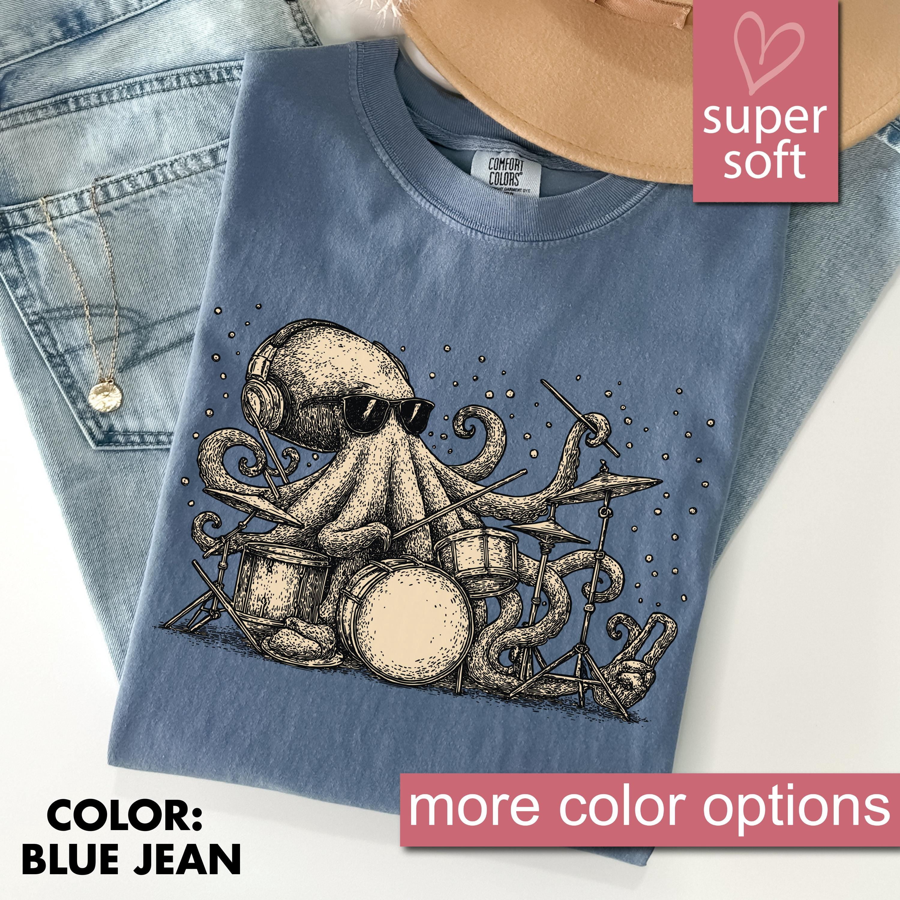 CLOTEX Comfort Colors® Octopus Drummer Gift, Gifts For Drummers ...