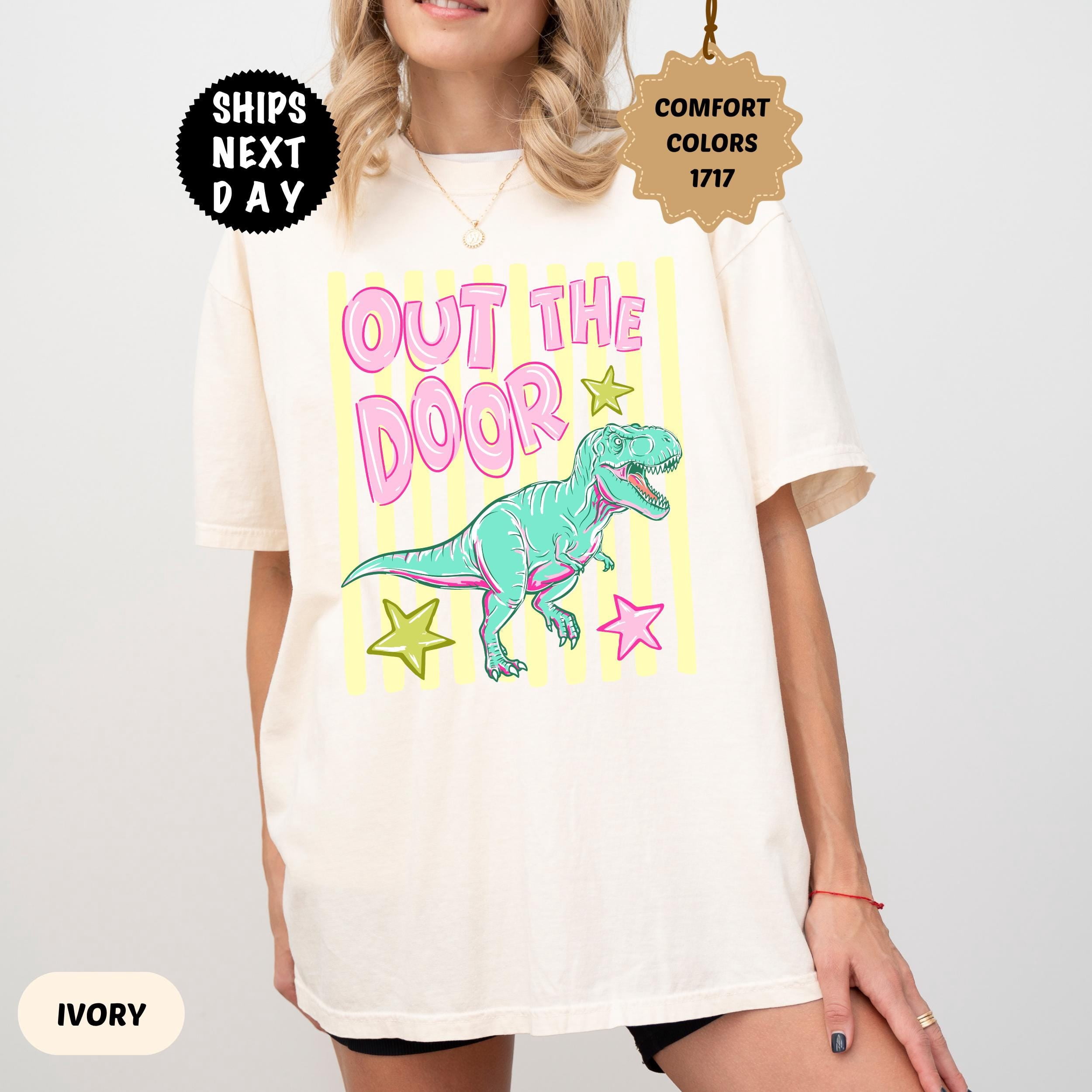 CLOTEX Comfort Colors Out The Door Dinosaur Shirt, Last Day School Tee ...