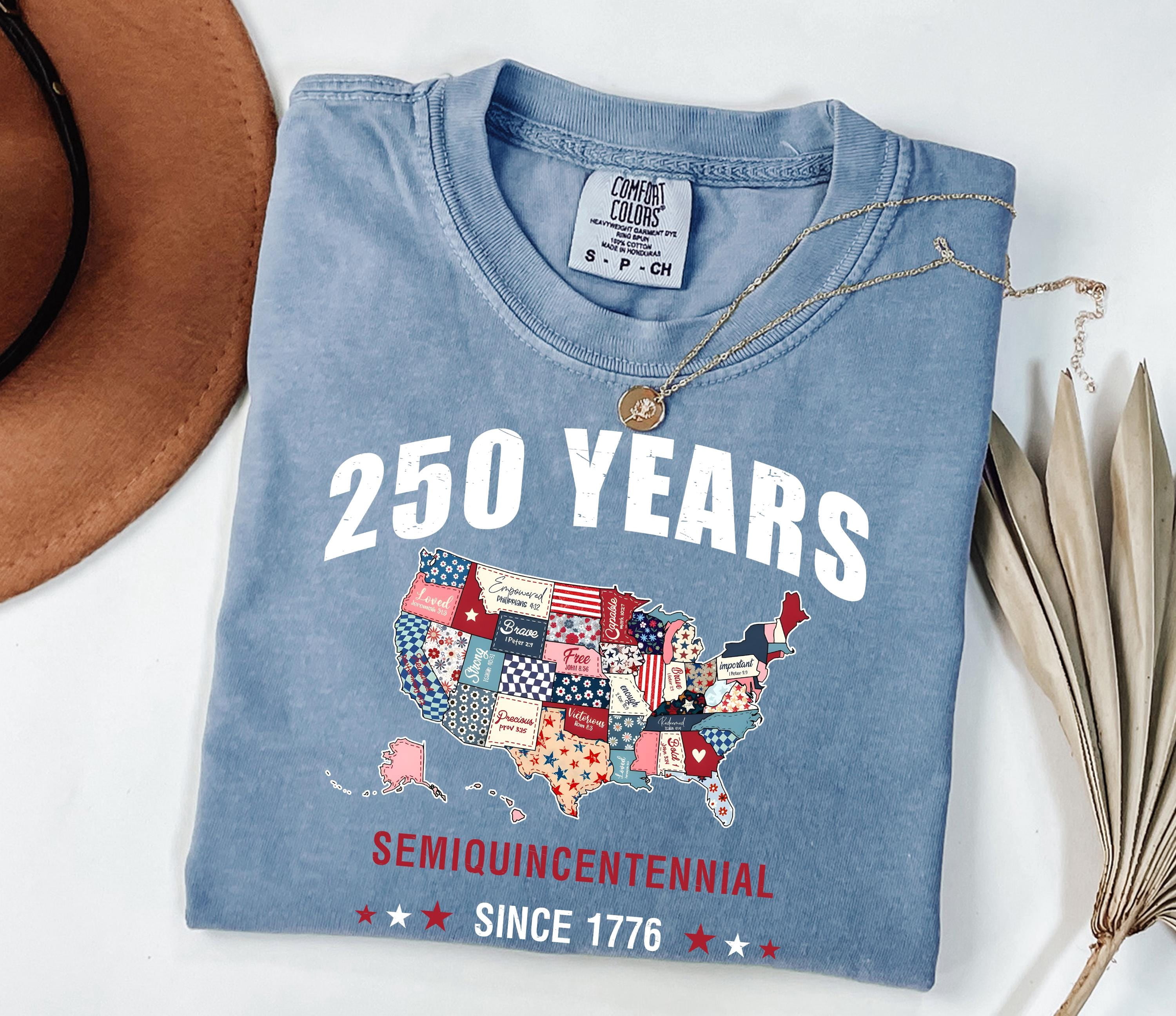 CLOTEX Comfort Colors Retro Usa 250 Map Shirt, Independence Day Tshirt ...