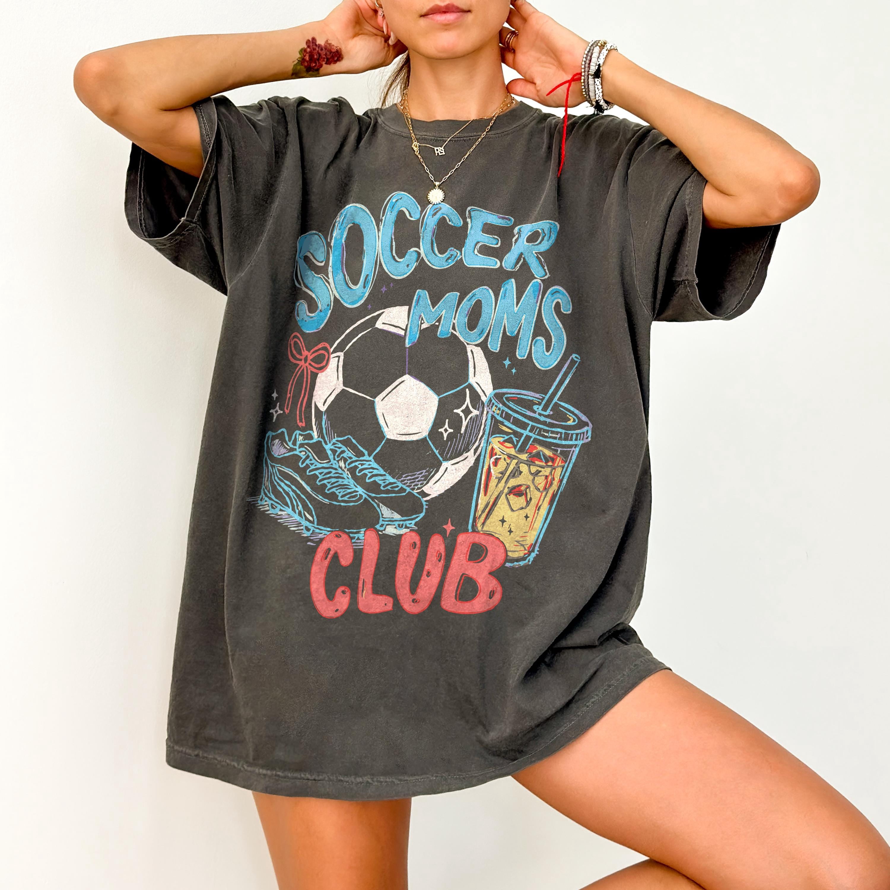 CLOTEX Comfort Colors® Soccer Moms Club T-Shirt, Sports Mom Shirt, Game ...