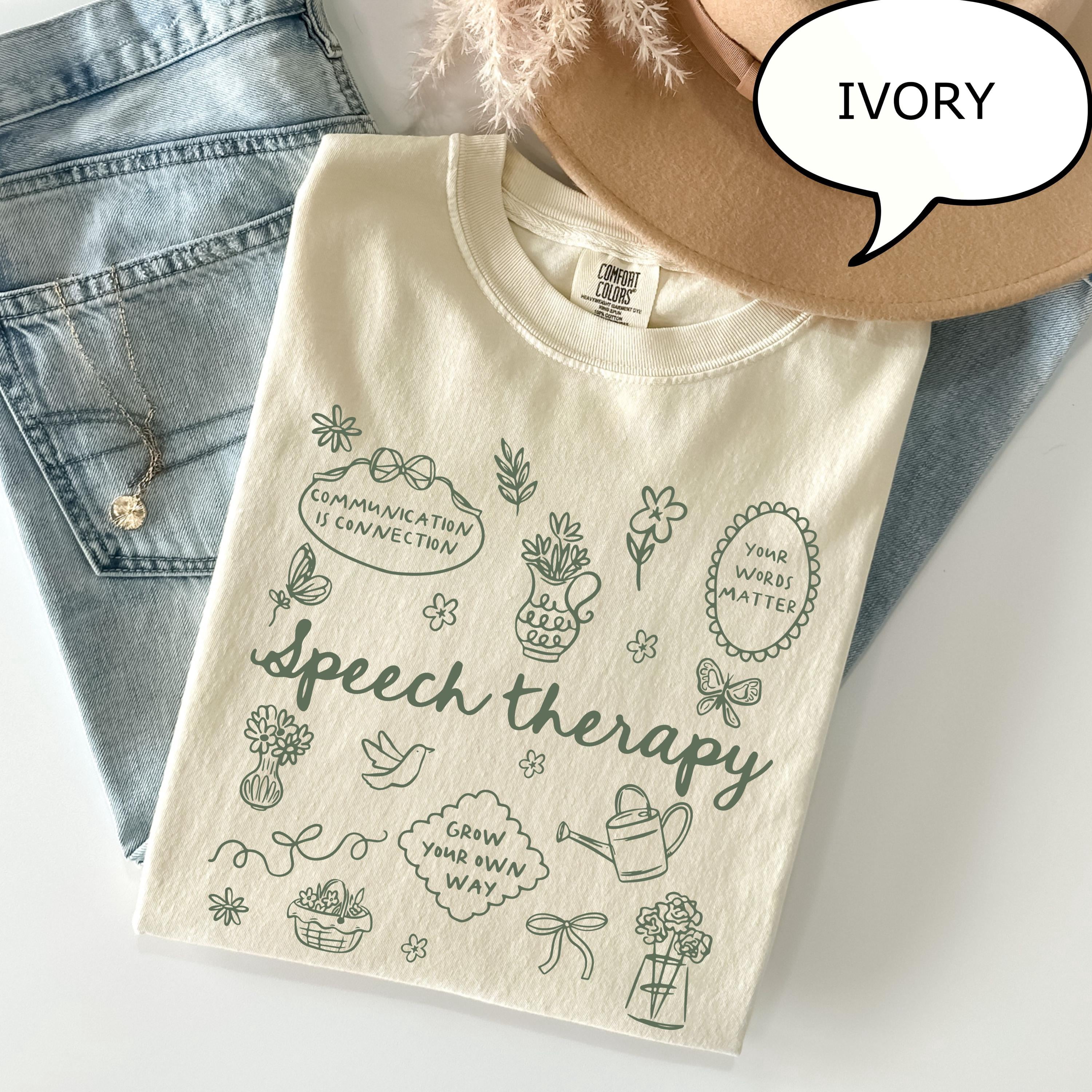 CLOTEX Comfort Colors® Speech Therapy T-Shirt, Spring Floral Speech ...