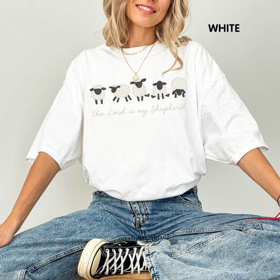 CLOTEX Comfort Colors The Lord Is My Shepherd Cute Sheeps T-Shirt ...