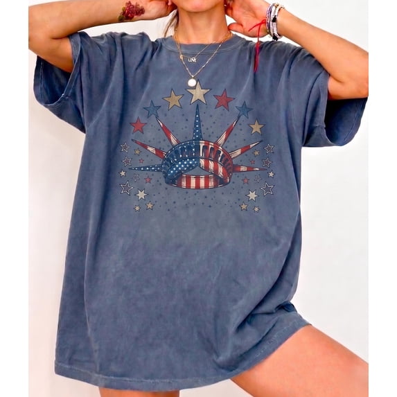 CLOTEX Comfort Colors® Vintage USA Liberty Crown Shirt, Patriotic ...