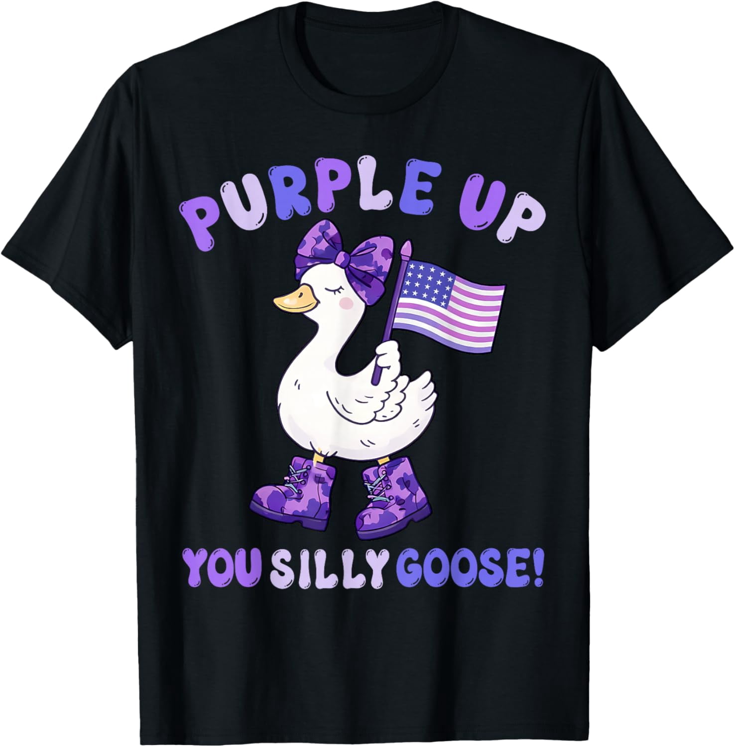 CLOTEX Coquette Bow T-Shirt for Purple Up Military - Fun Design, Navy M ...