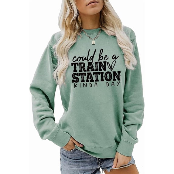 CLOTEX Country Music Shirt for Women, Train Station Crewneck Sweatshirt ...