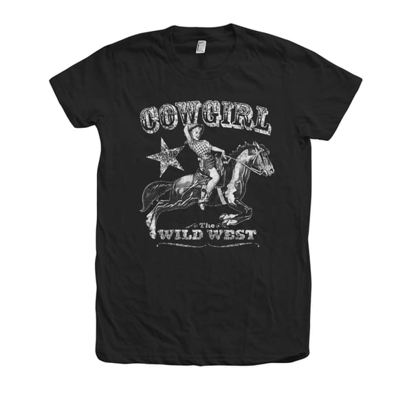 CLOTEX Cowgirl Graphic Tee: Wild West Rodeo Shirt, Ash Grey M - Walmart.com