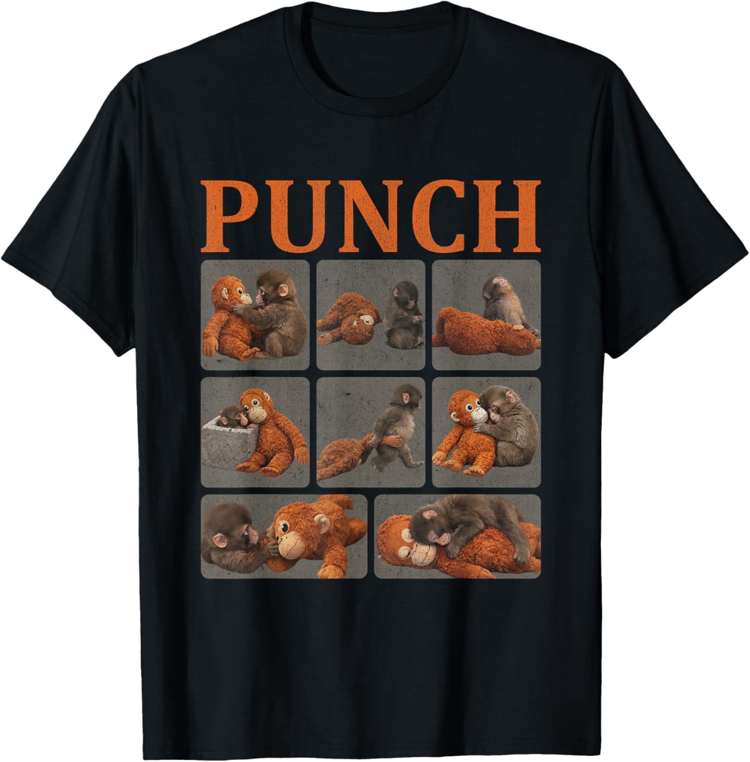 CLOTEX Cute Monkey Punch T-Shirt, Dark Heather 5XL - Walmart.com