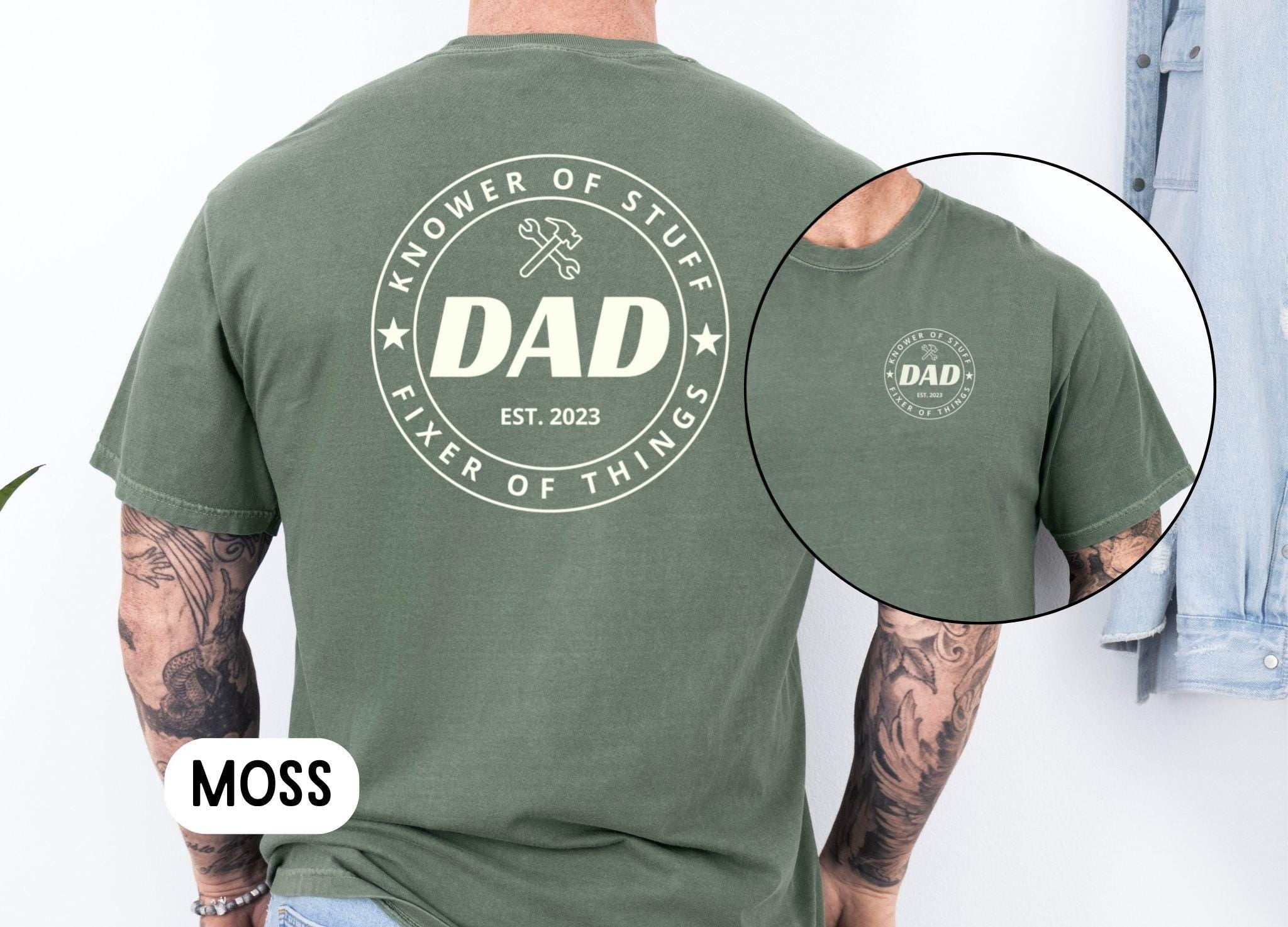 CLOTEX Dad Shirt, Knower of Stuff, Fixer of Things, Funny Handyman Tee ...