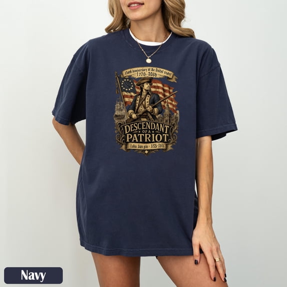CLOTEX Descendant of Patriot Shirt | 4th Of July Shirt | 250th ...
