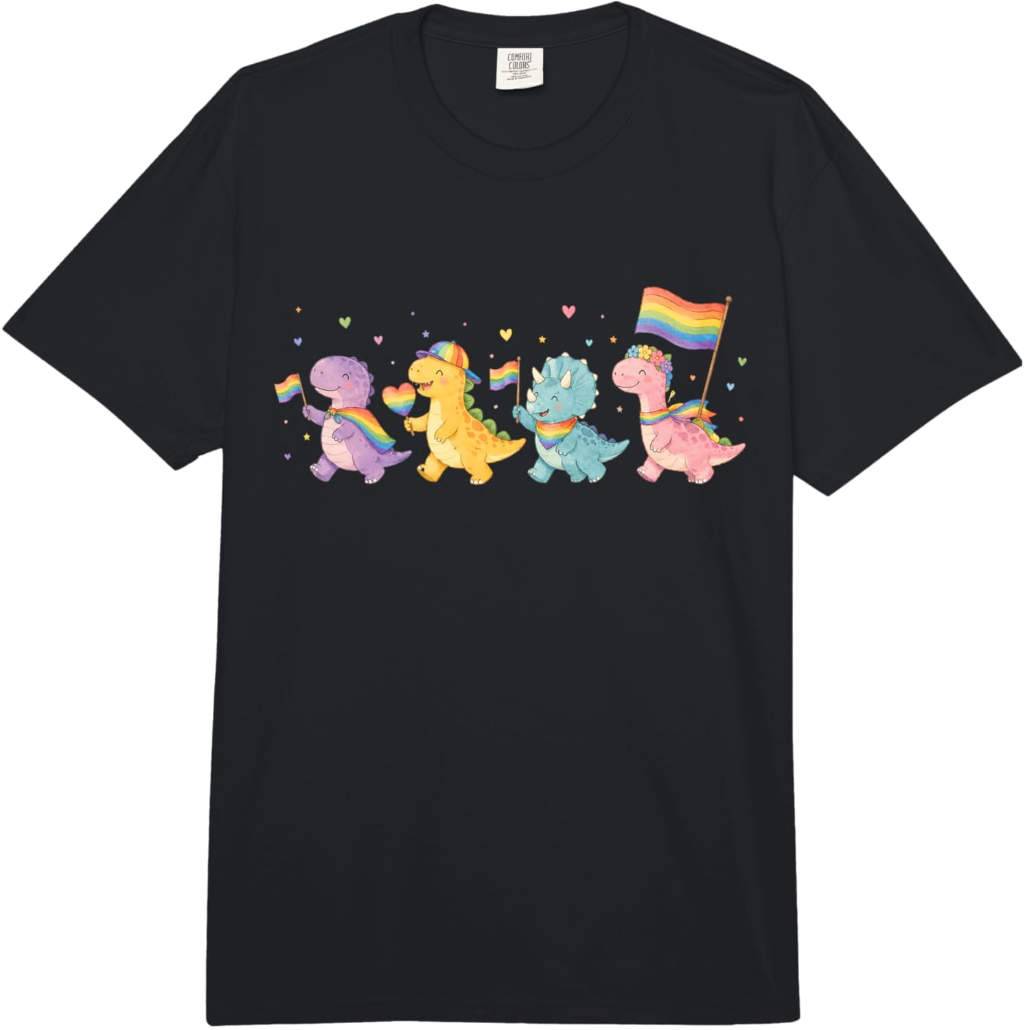 CLOTEX Dinosaurs Dinos T-Rex Rainbow Comfort Colors Heavyweight T-Shirt ...