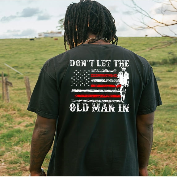 CLOTEX Don't Let The Old Man In T-Shirt Vintage American Flag Memorial ...