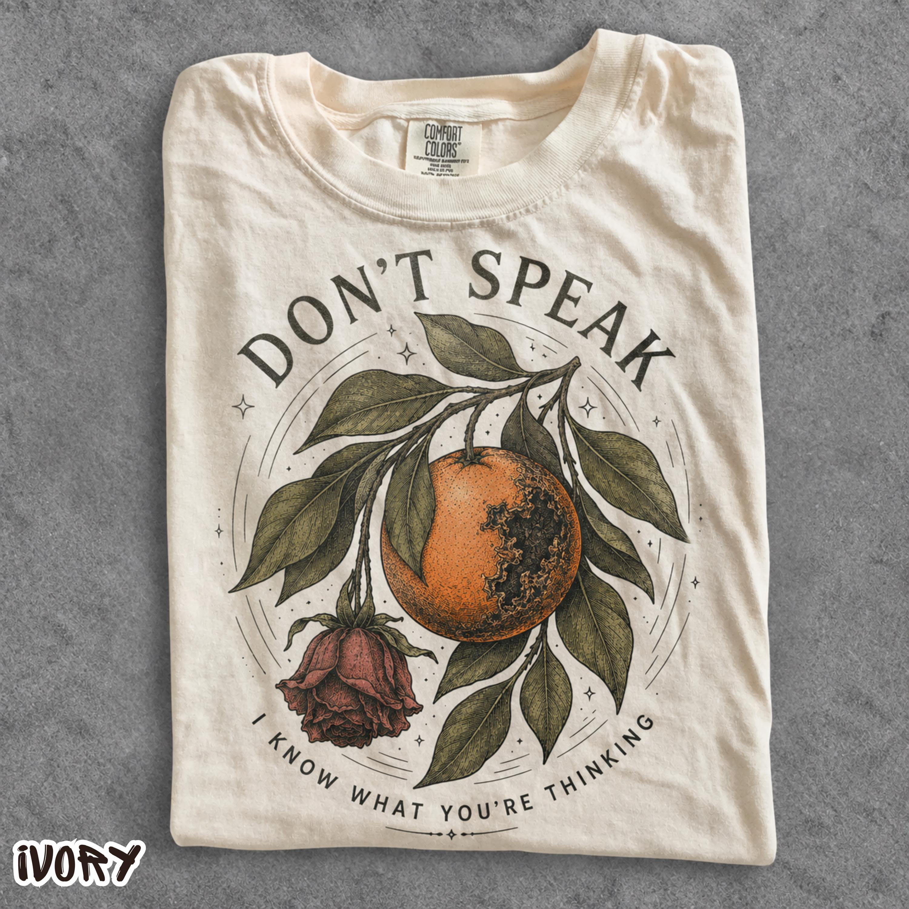 CLOTEX Don’t Speak Orange Graphic Shirt, 90s Rock Aesthetic Top ...