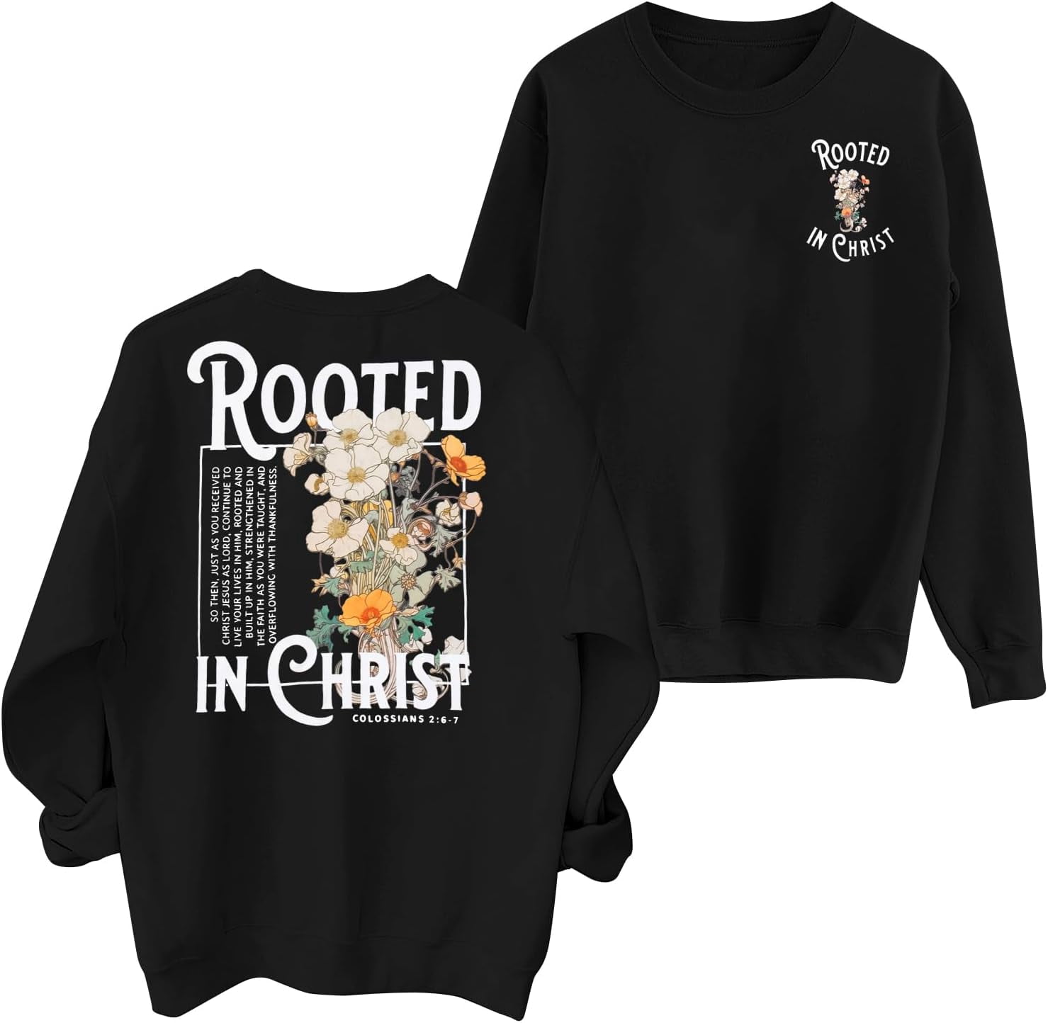 CLOTEX EGELEXY Women Christian Sweatshirt Rooted in Christ Shirts Jesus ...