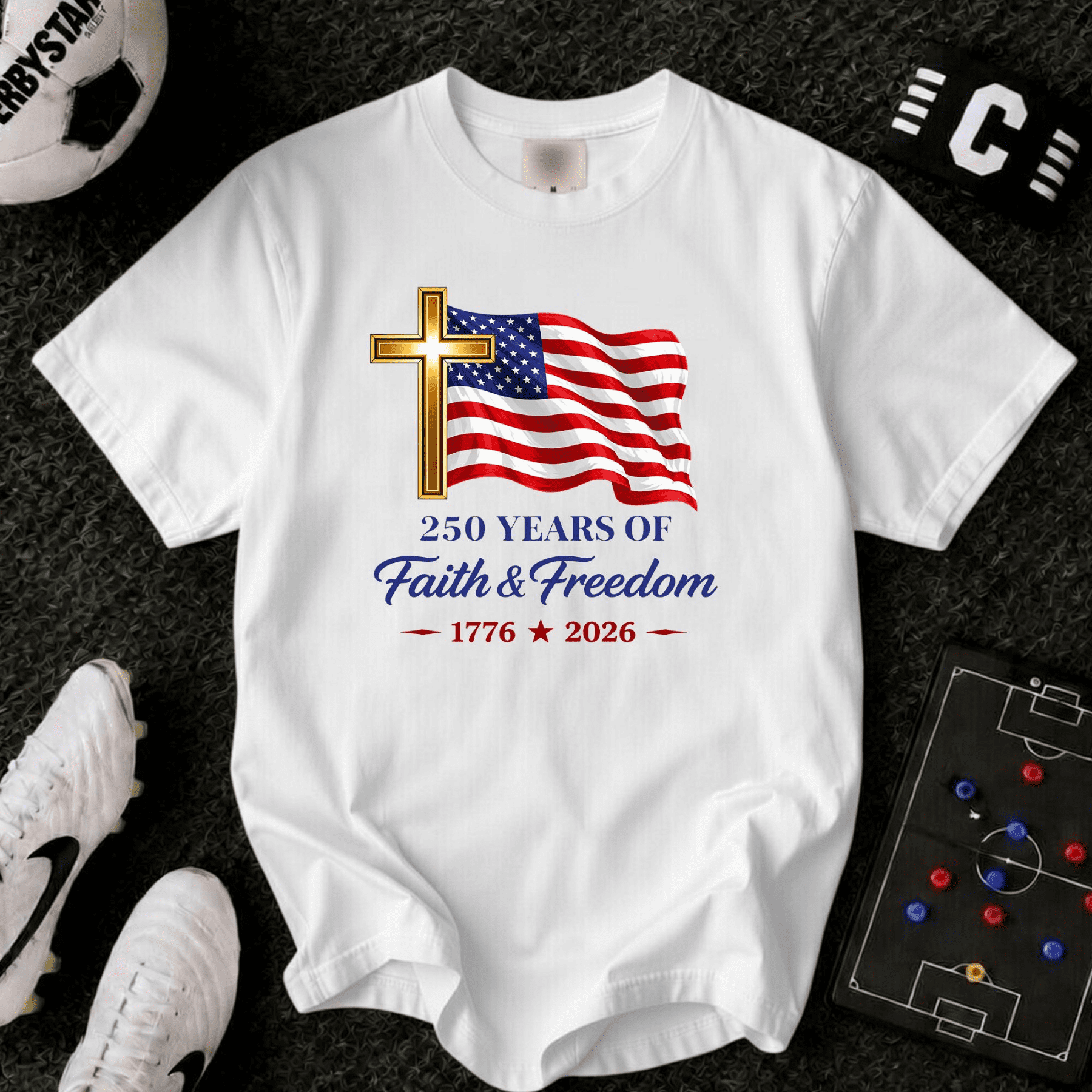 CLOTEX Faith Freedom America 250 Shirt, Patriotic Christian USA Tee ...