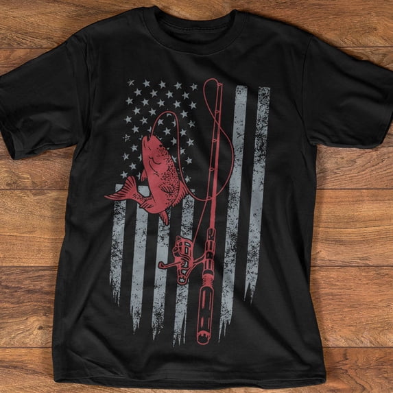 CLOTEX Fishing T-shirt with American Flag, Fly Fishing Shirt, Fishing ...