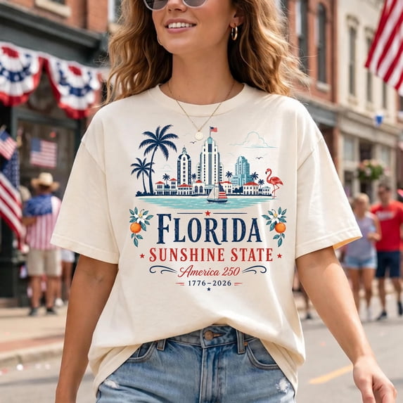 CLOTEX Florida Sunshine State America 250th Anniversary Shirt, 1776 ...