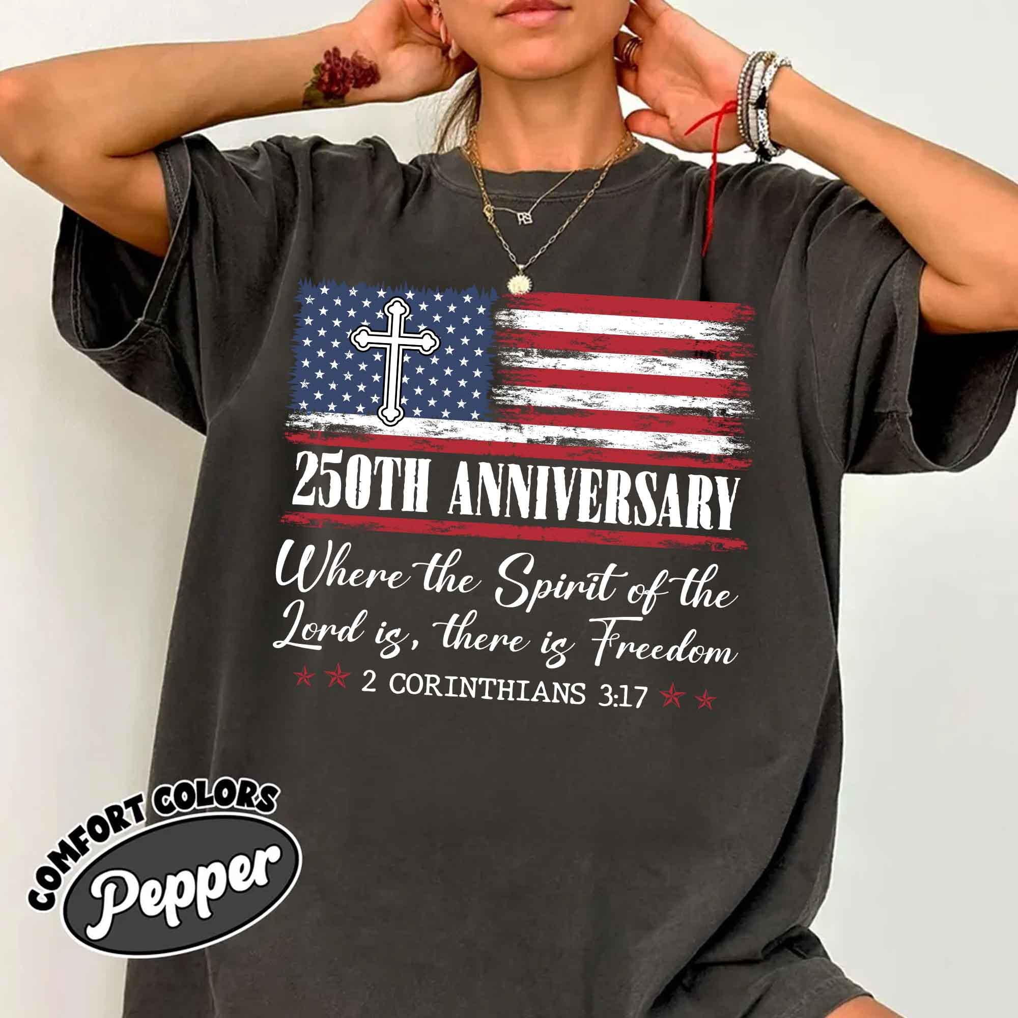 CLOTEX Freedom Christian America 250th Anniversary Shirt, Distressed ...