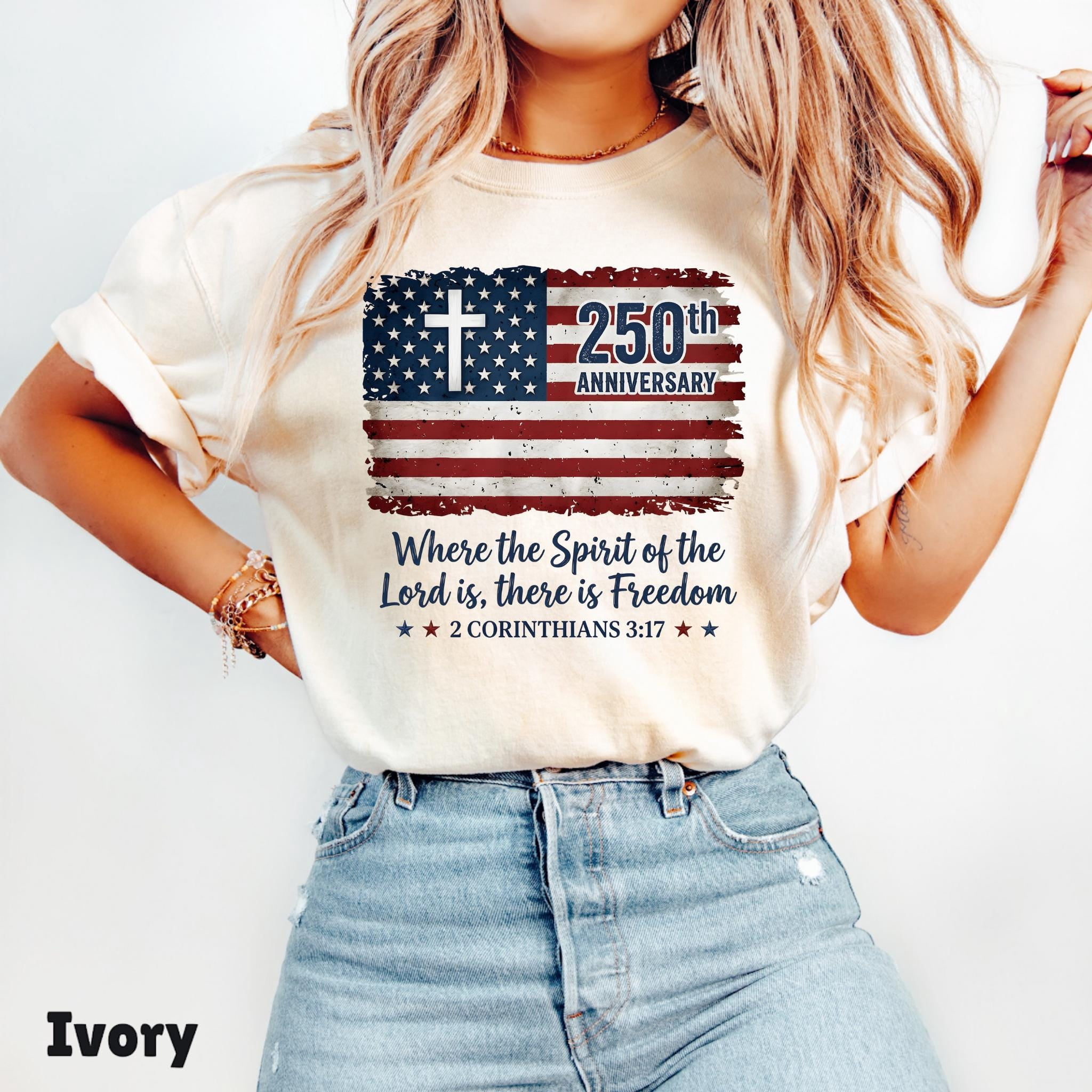 CLOTEX Freedom Christian America 250th Anniversary Shirt, Distressed ...