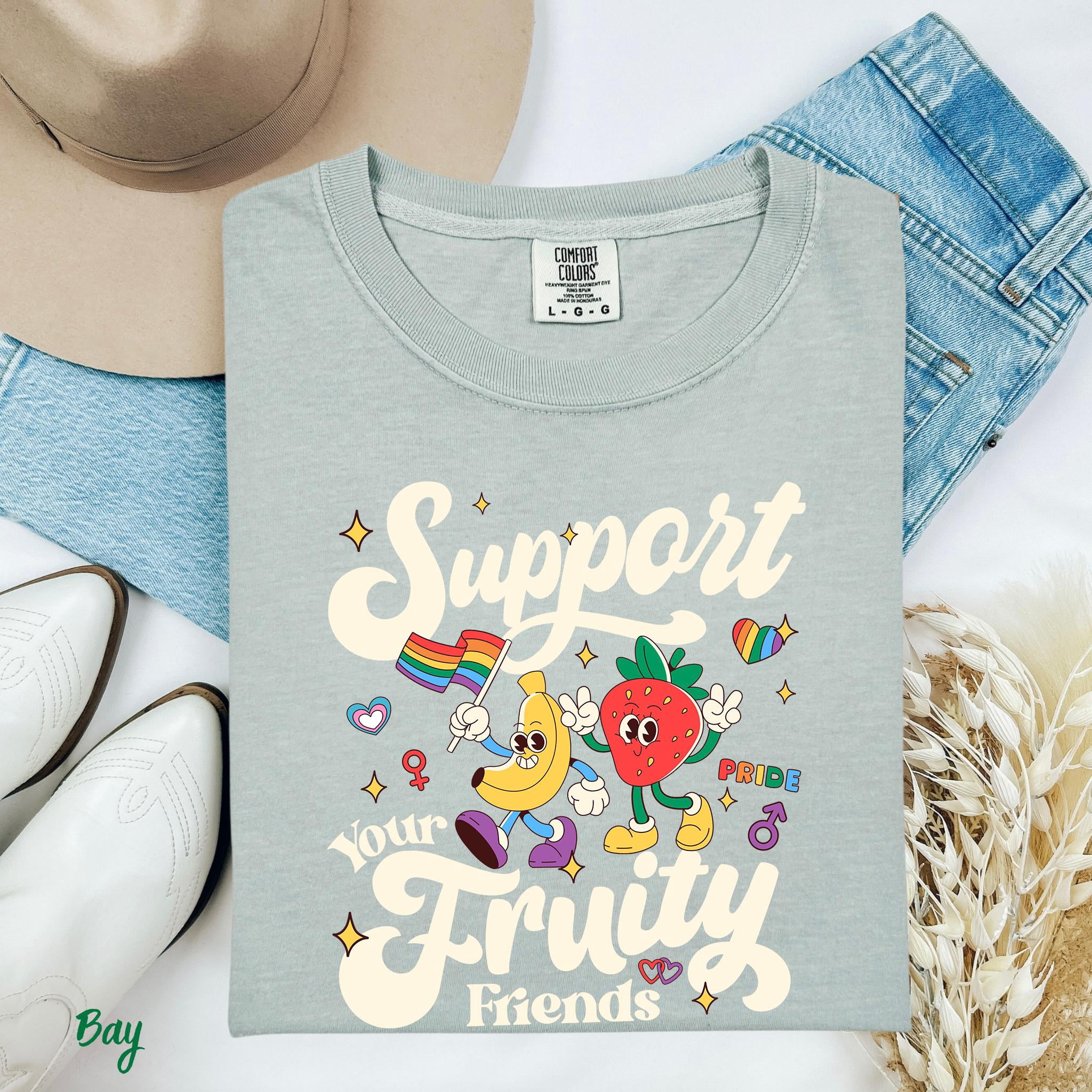 CLOTEX Support Your Fruity Friends Shirt, Gender-Neutral Shirt, Vintage ...