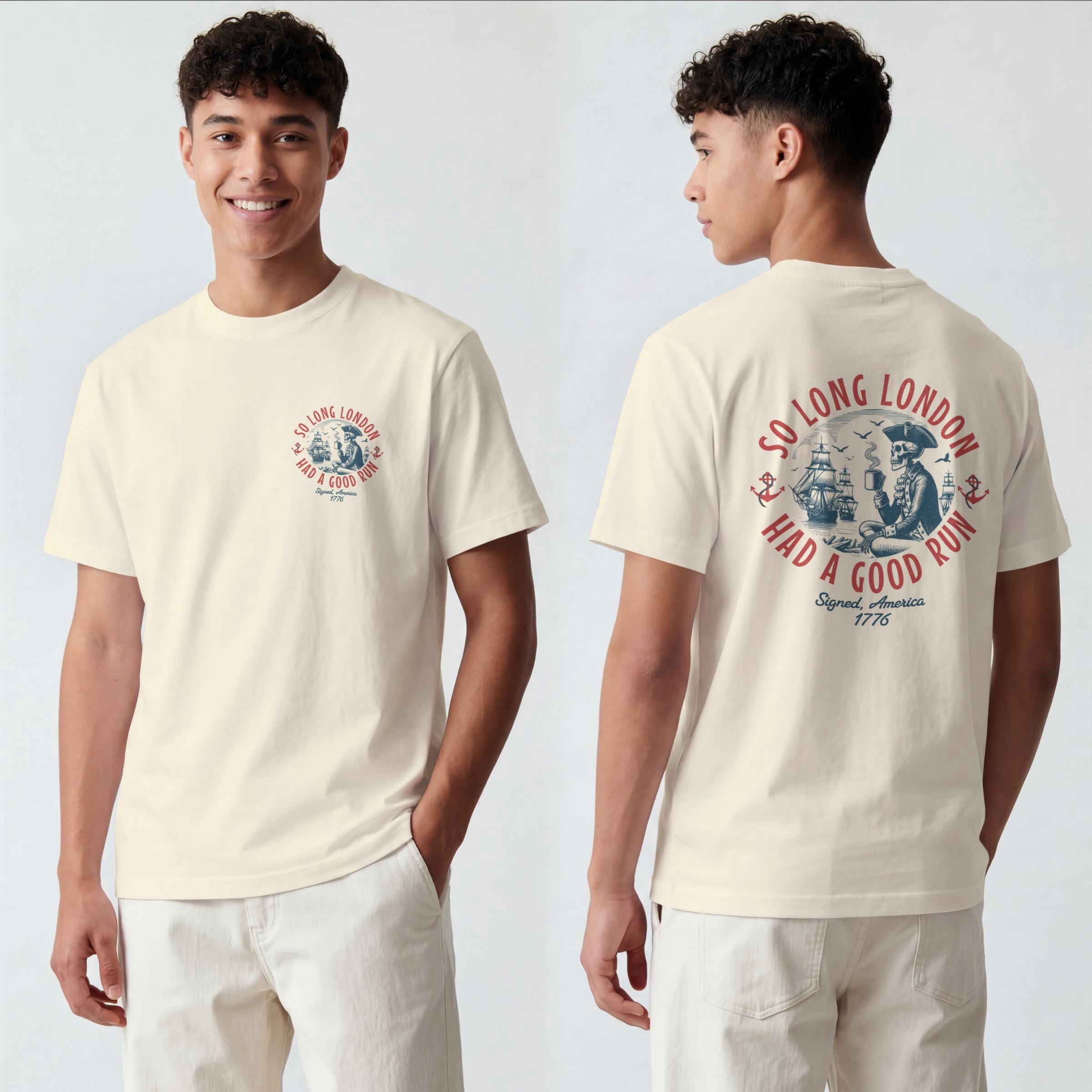 CLOTEX Funny 4th of July Shirt, So Long London 1776, Front and Back Tee ...