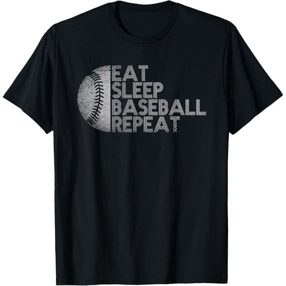 CLOTEX Funny Baseball T-Shirt for Players - Eat, Sleep, Baseball ...