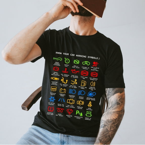 CLOTEX Funny Car Warning Signs Graphic Tee - Unisex Auto Mechanic T ...
