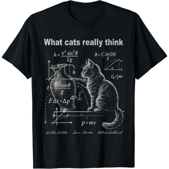 CLOTEX Funny Cat Physics Humor Design T-Shirt, White 3XL - Walmart.com