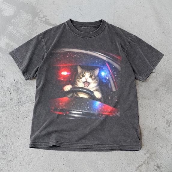 CLOTEX Funny Cat T-Shirt, Vintage Cat Memes Graphic Tee, Retro Comfort ...