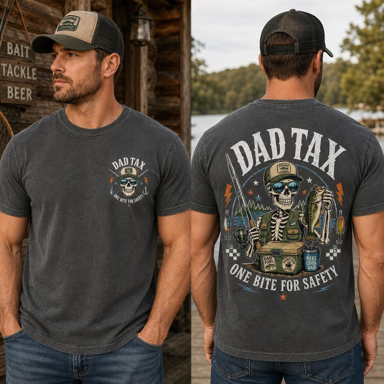 CLOTEX Funny Dad Tax Fishing Shirt, Funny Fathers Day Gift for Dad ...