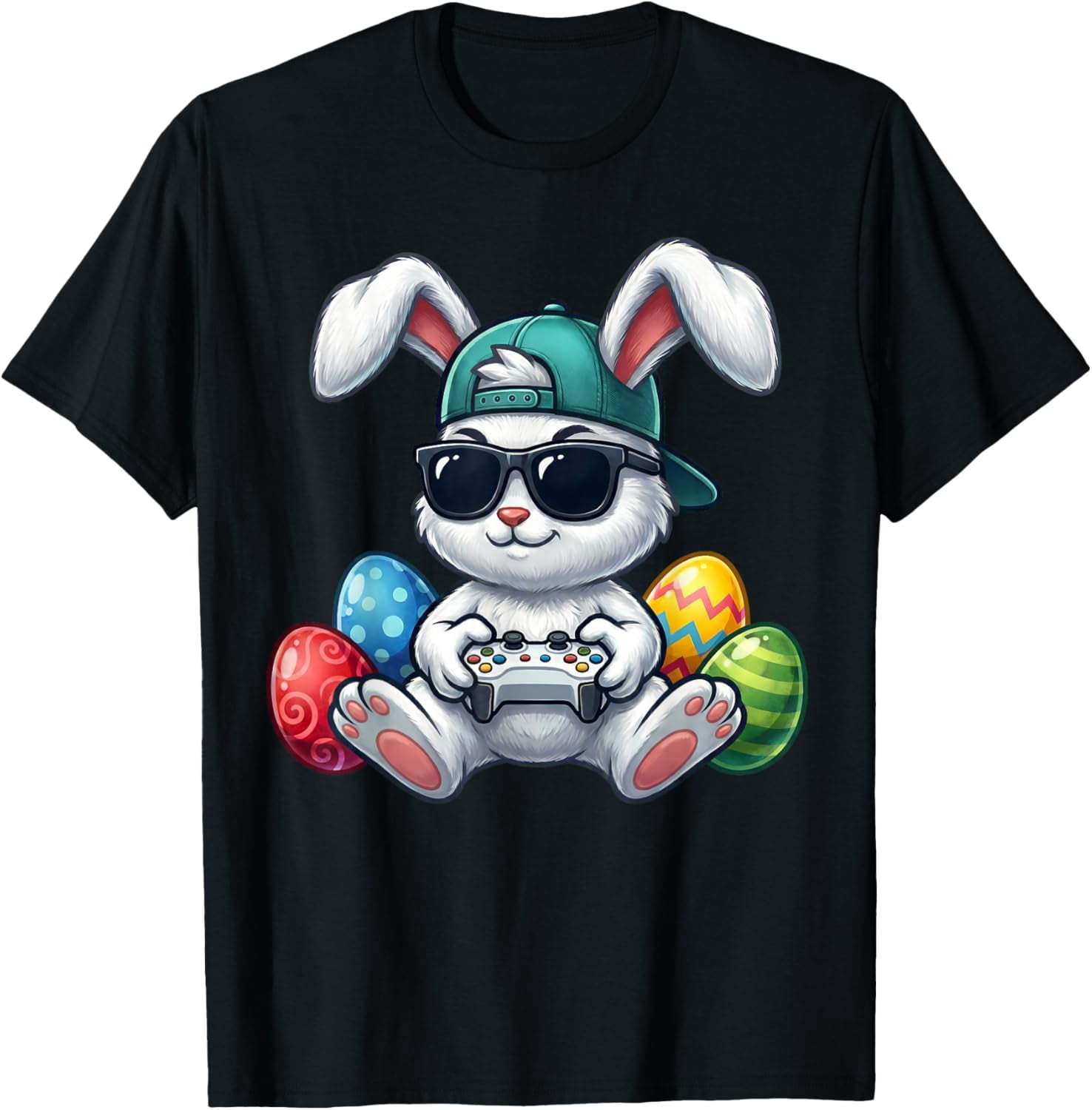 CLOTEX Funny Easter Bunny Gaming T-Shirt for Boys - Perfect for Easter ...