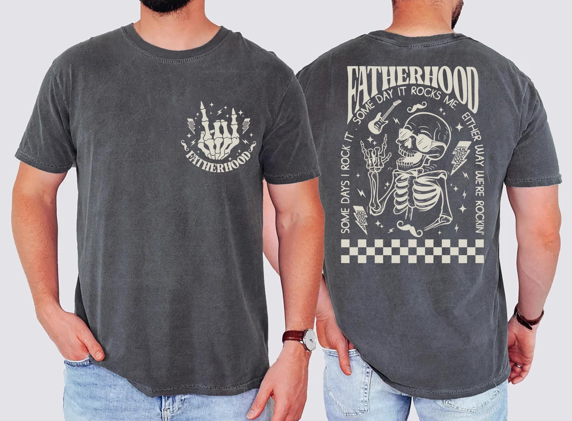 CLOTEX Funny Fatherhood Skeleton Shirt for Dad Rock and Roll Hand Tee ...