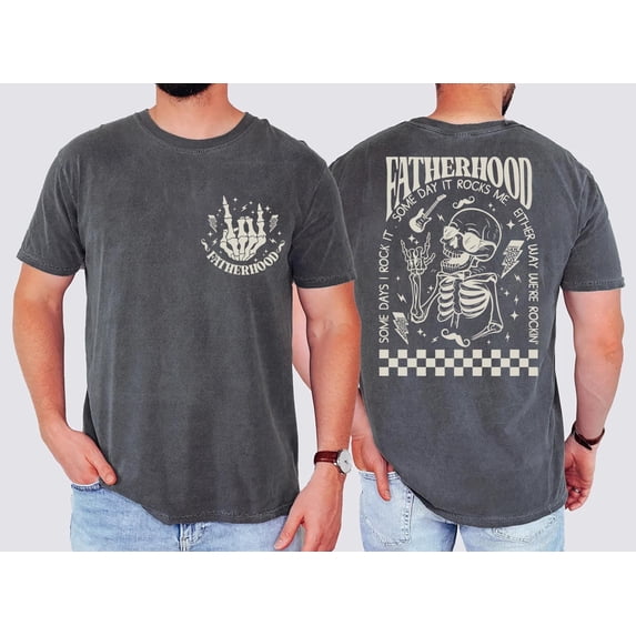 CLOTEX Funny Fatherhood Skeleton Shirt for Dad Rock and Roll Hand Tee ...