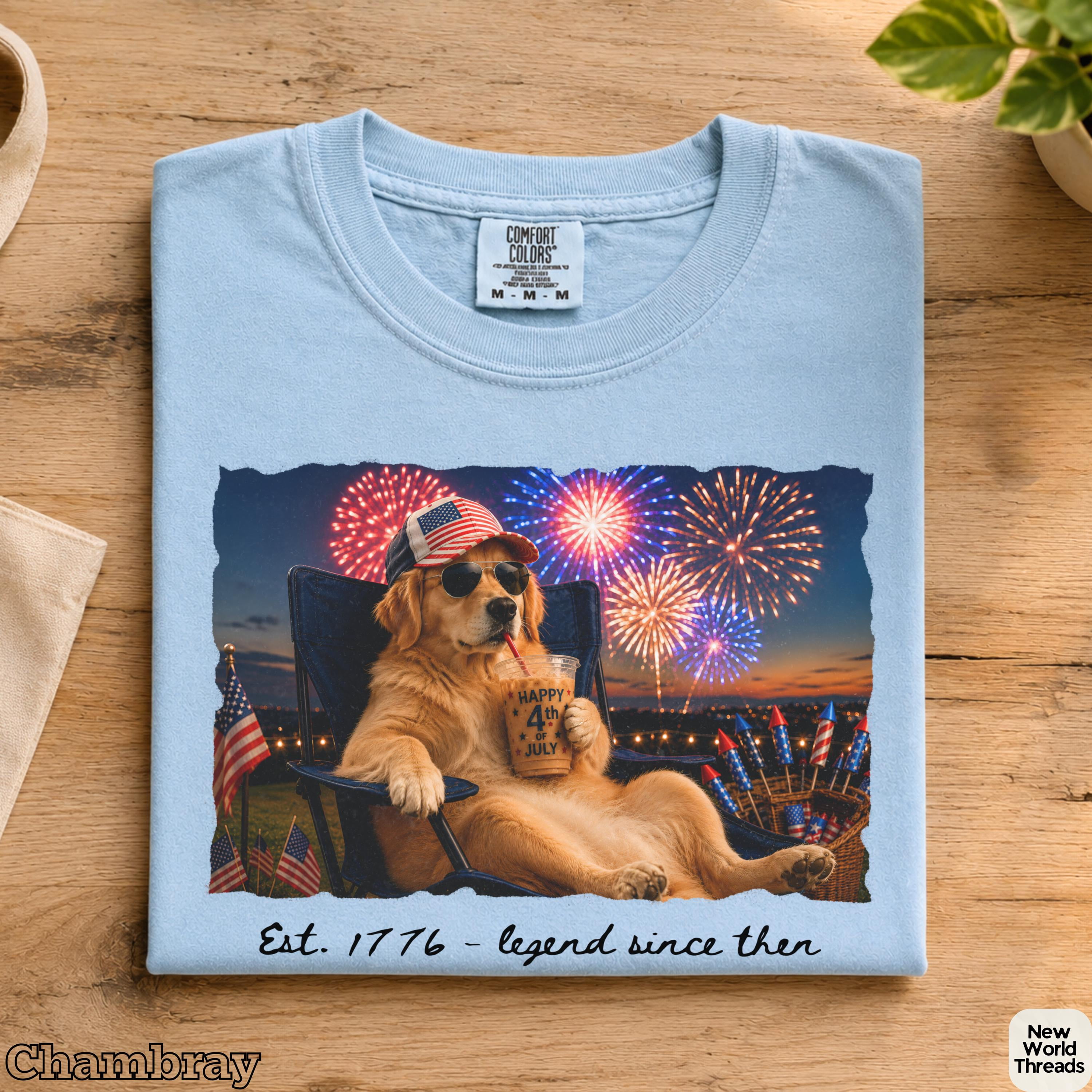 CLOTEX Funny Golden Retriever 250th Anniversary Shirt: Patriotic 4th of ...