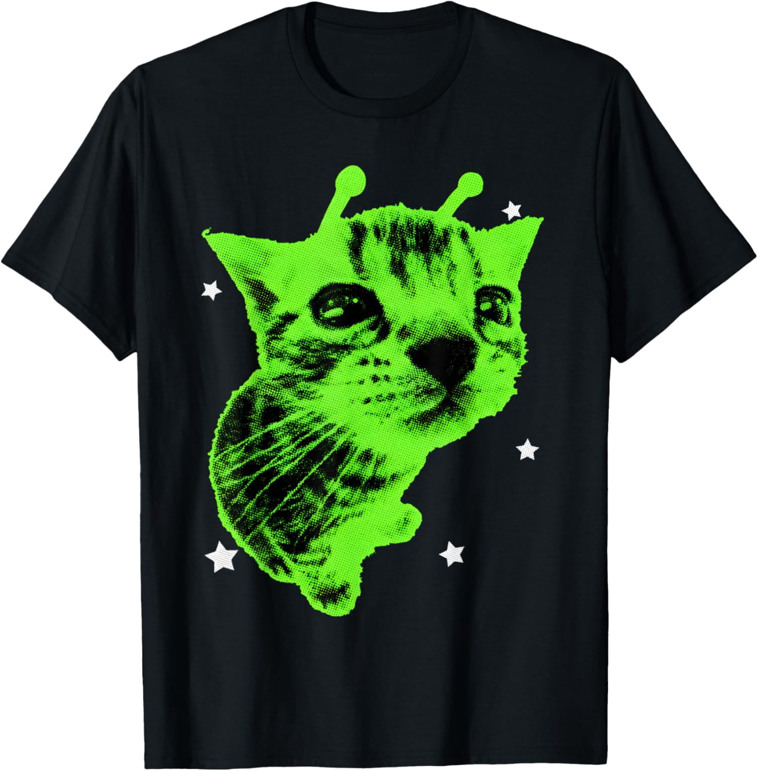CLOTEX Funny Retro Alien Cat Meme T-Shirt - Vintage Space Kitty Apparel ...